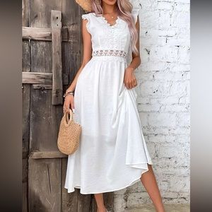 Dresses | Boho Lace Insert Aline Dress | Poshmark